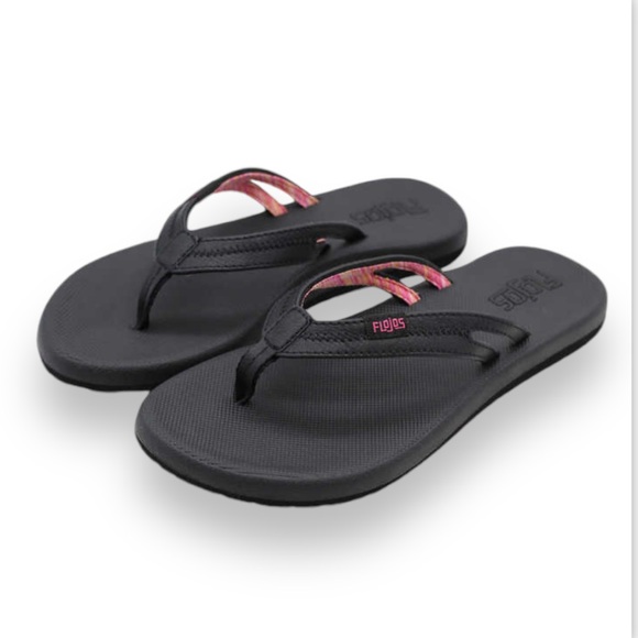 Flojos | Shoes | Flojos Memory Foam Flip Flop Sandals Size 1 Black Nwt ...
